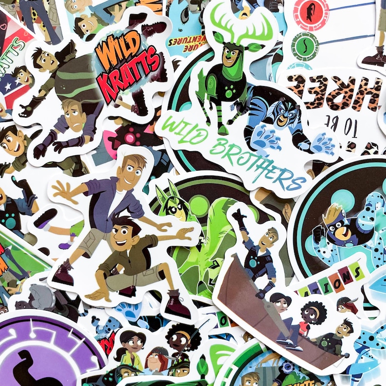 Pack of 50 Wild-kratts Stickers, Creature Adventure Stickers, Cartoon ...