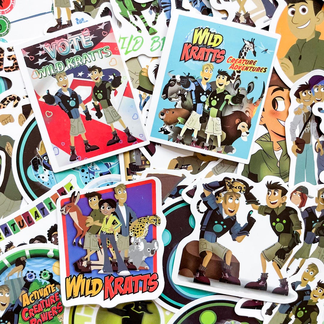 Pack of 50 Wild-kratts Stickers, Creature Adventure Stickers, Cartoon ...