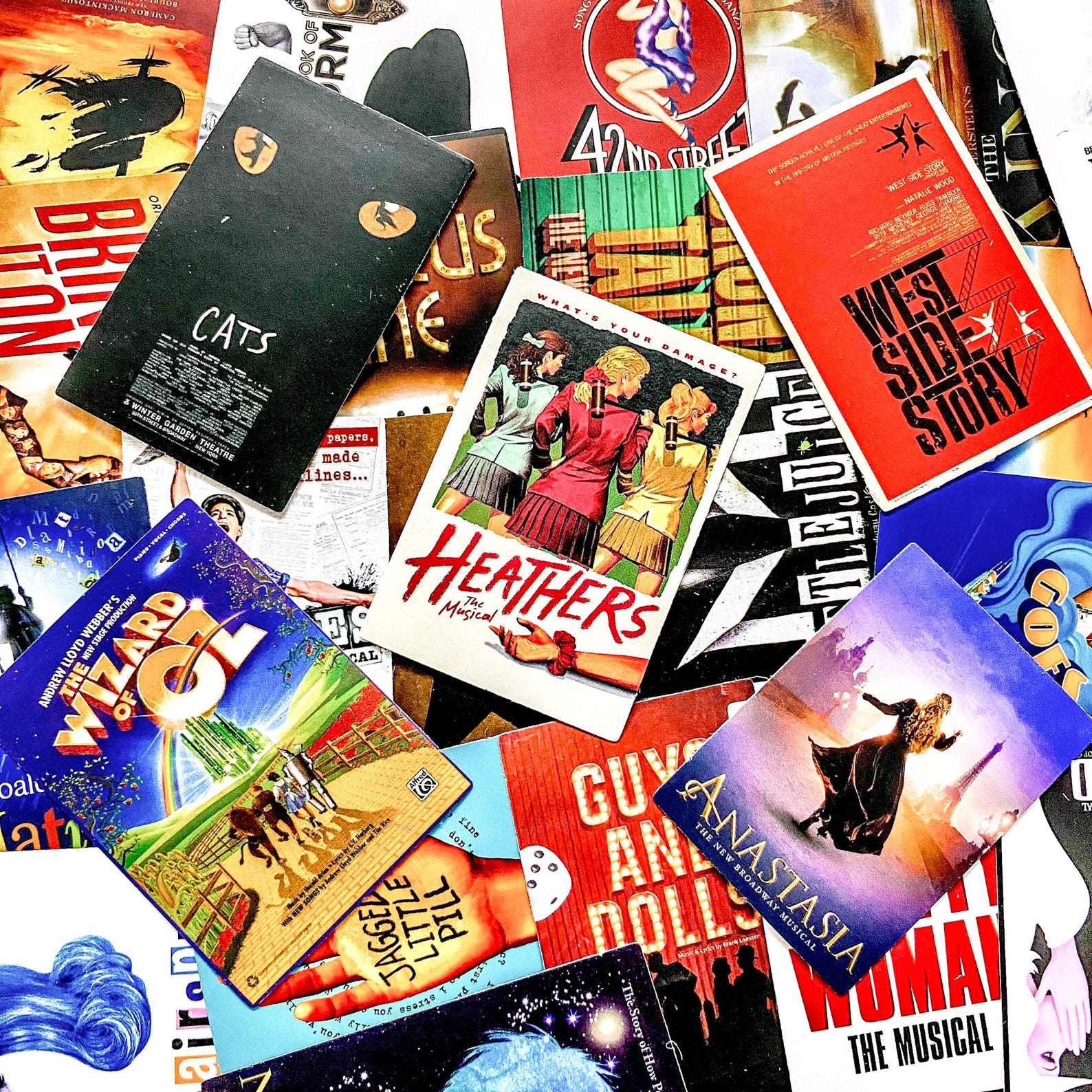 Pack of 50 Broadway Poster Stickers, Musical Playbill Stickers, Stage ...