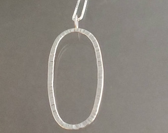 Sterling Silver Organic Oval Handmade Pendant - Etsy