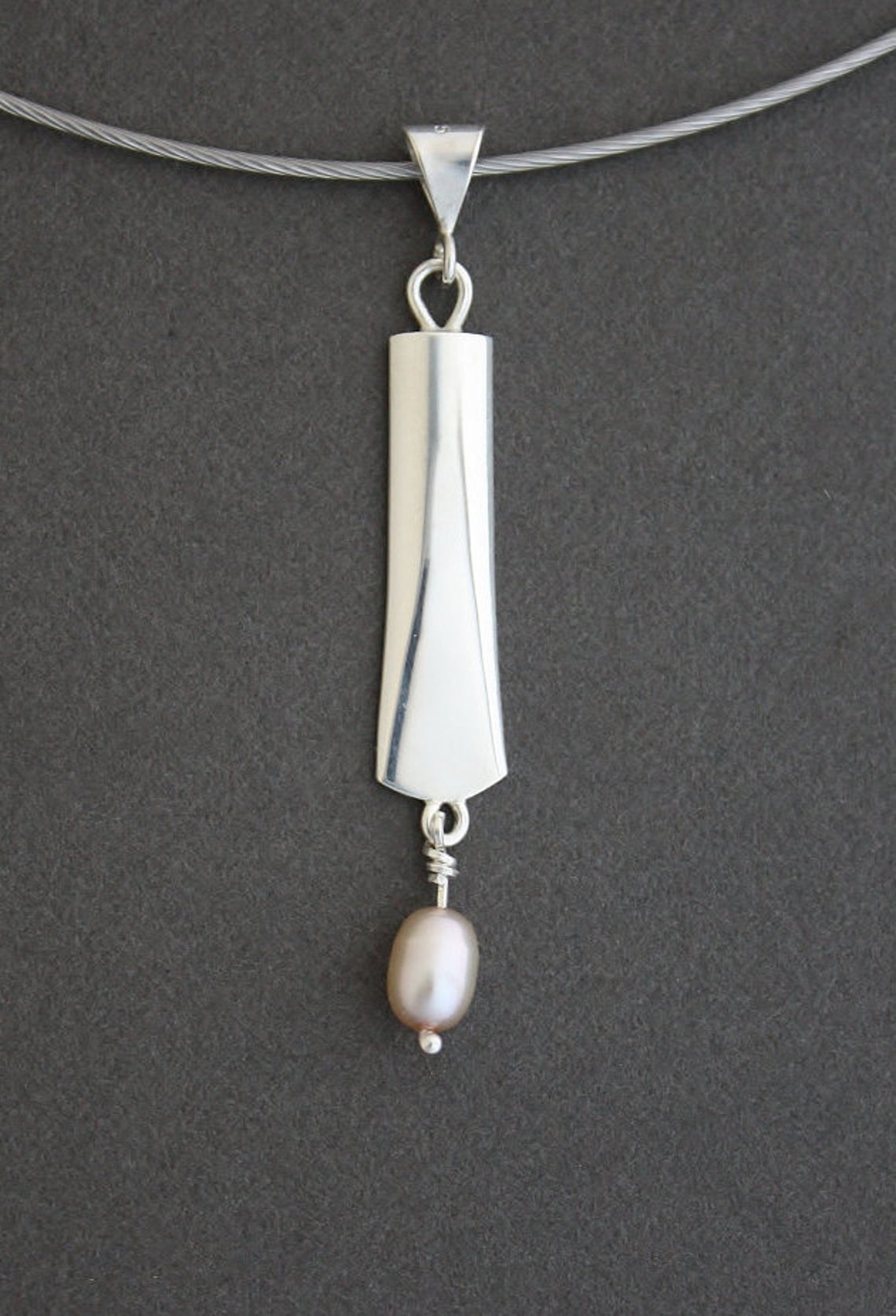 Silver stick Pendant - Etsy