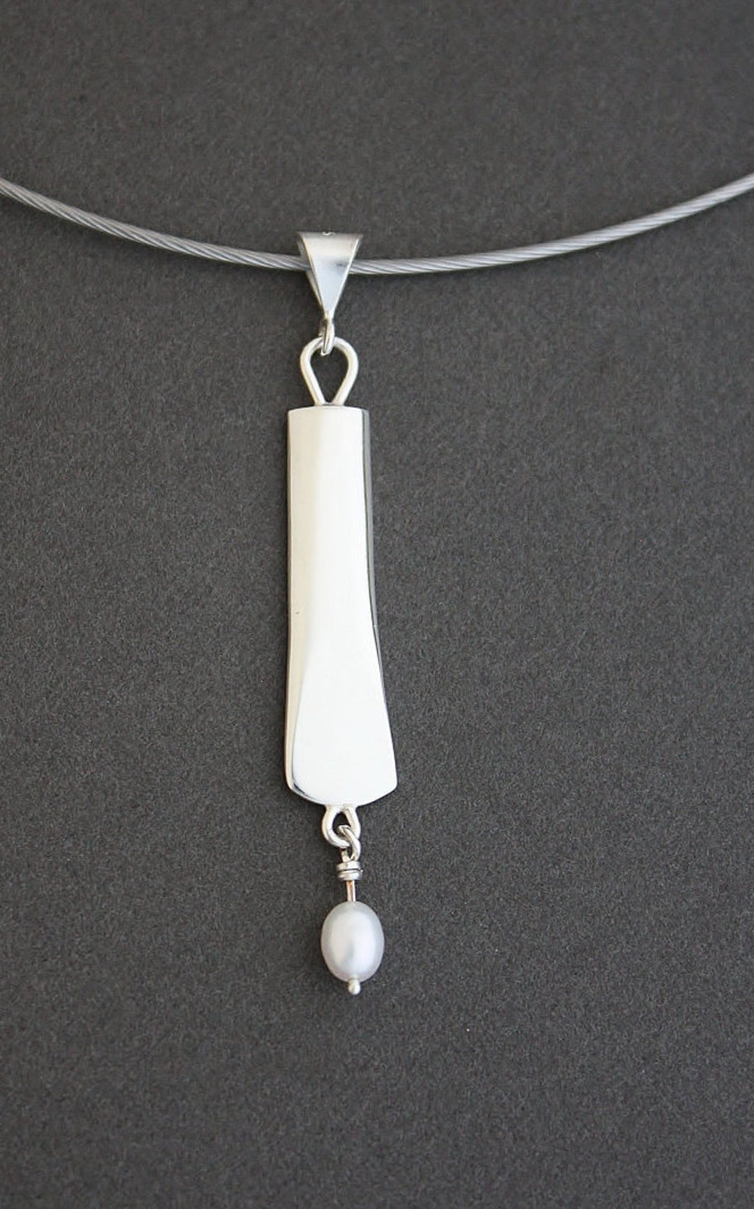 Silver stick Pendant - Etsy