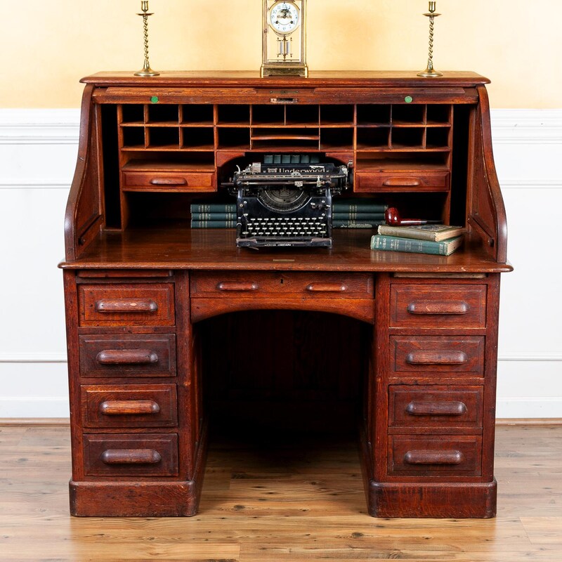 Antique Roll Top Desk - Etsy