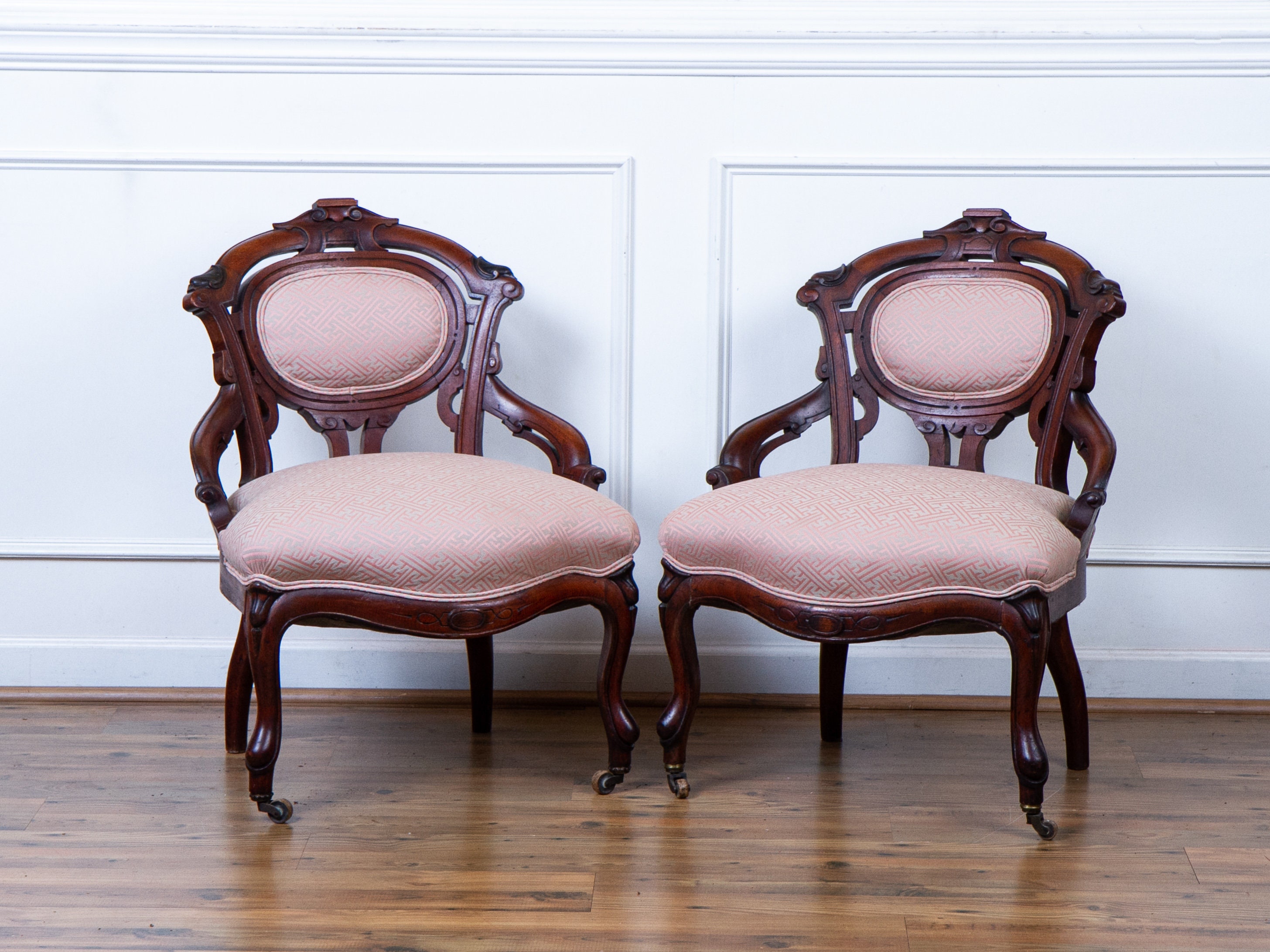 Pair Antique Victorian Renaissance Style Walnut Bedroom or Parlor ...