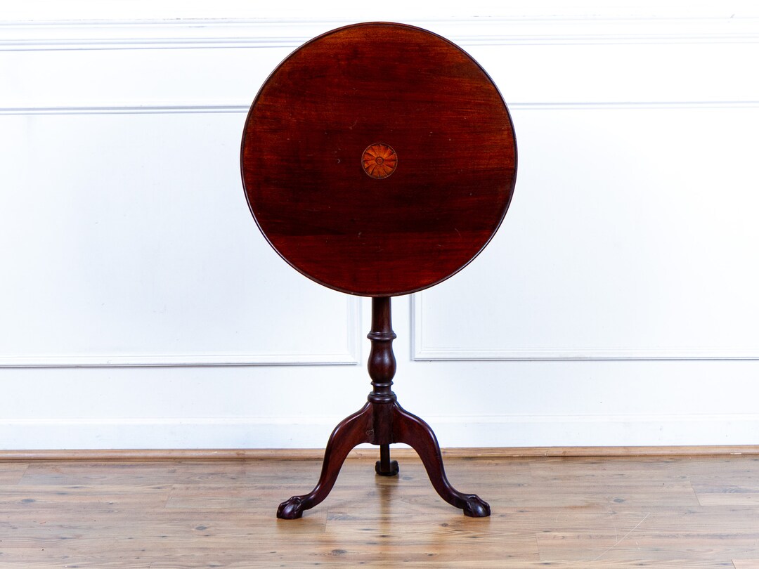 Antique 19th Century Mahogany Claw Foot Pedestal Tilt Top Tea Table ...