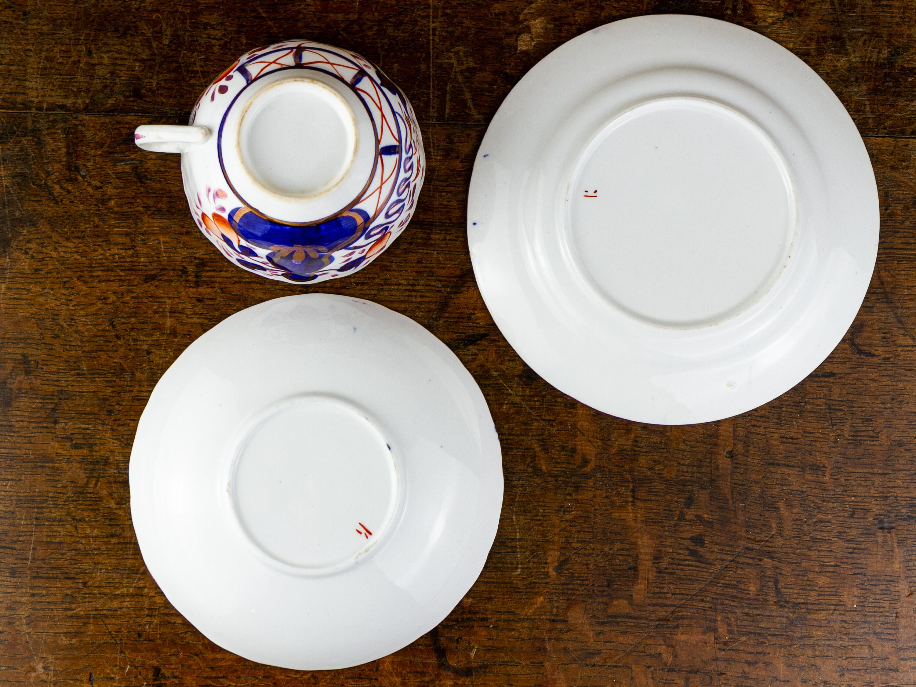 Antique Gaudy Welsh Tea Cup, Saucer & Side Plate Trio 19th C. British ...