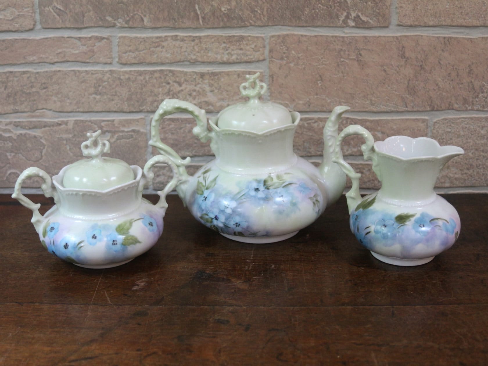 Vintage Hand Painted Artist Signed Porcelain Tea Set Including Tea Pot ...