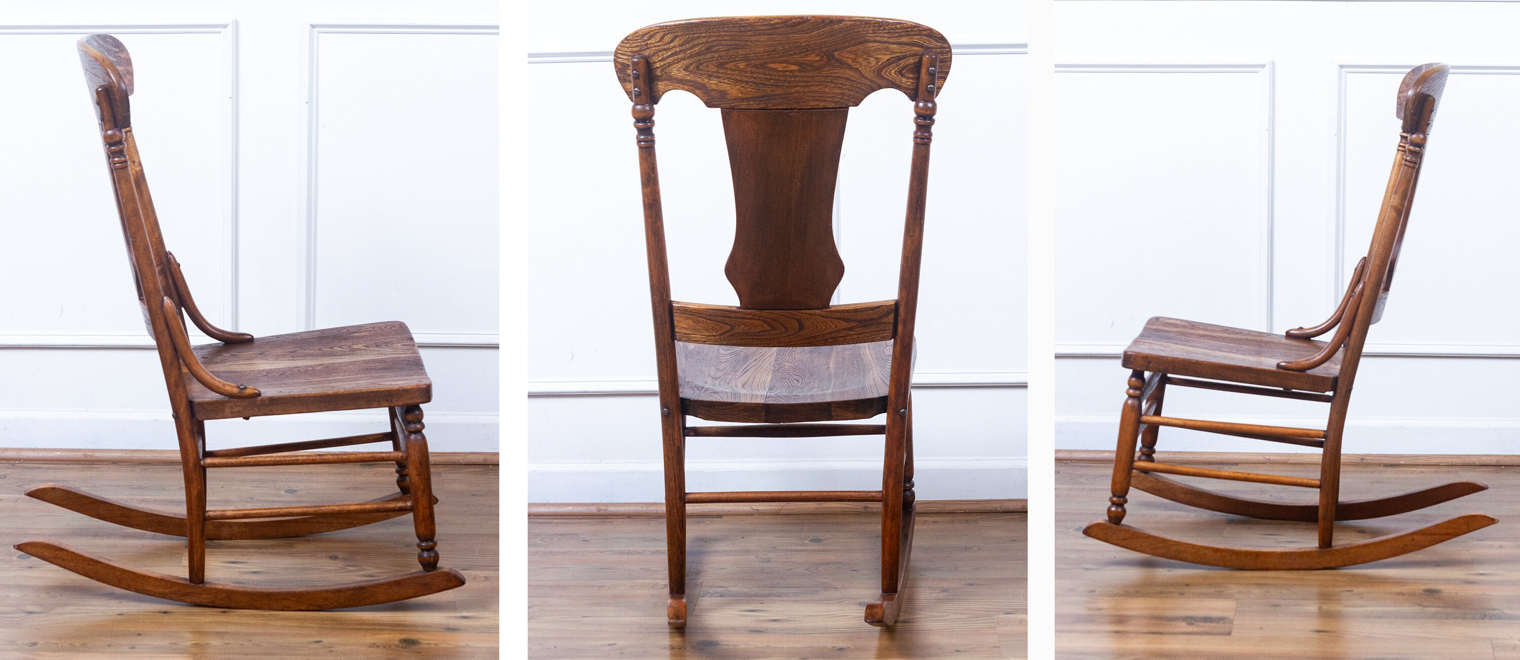 Antique Tiger Oak Wood Rocking Chair American C.1900. - Etsy