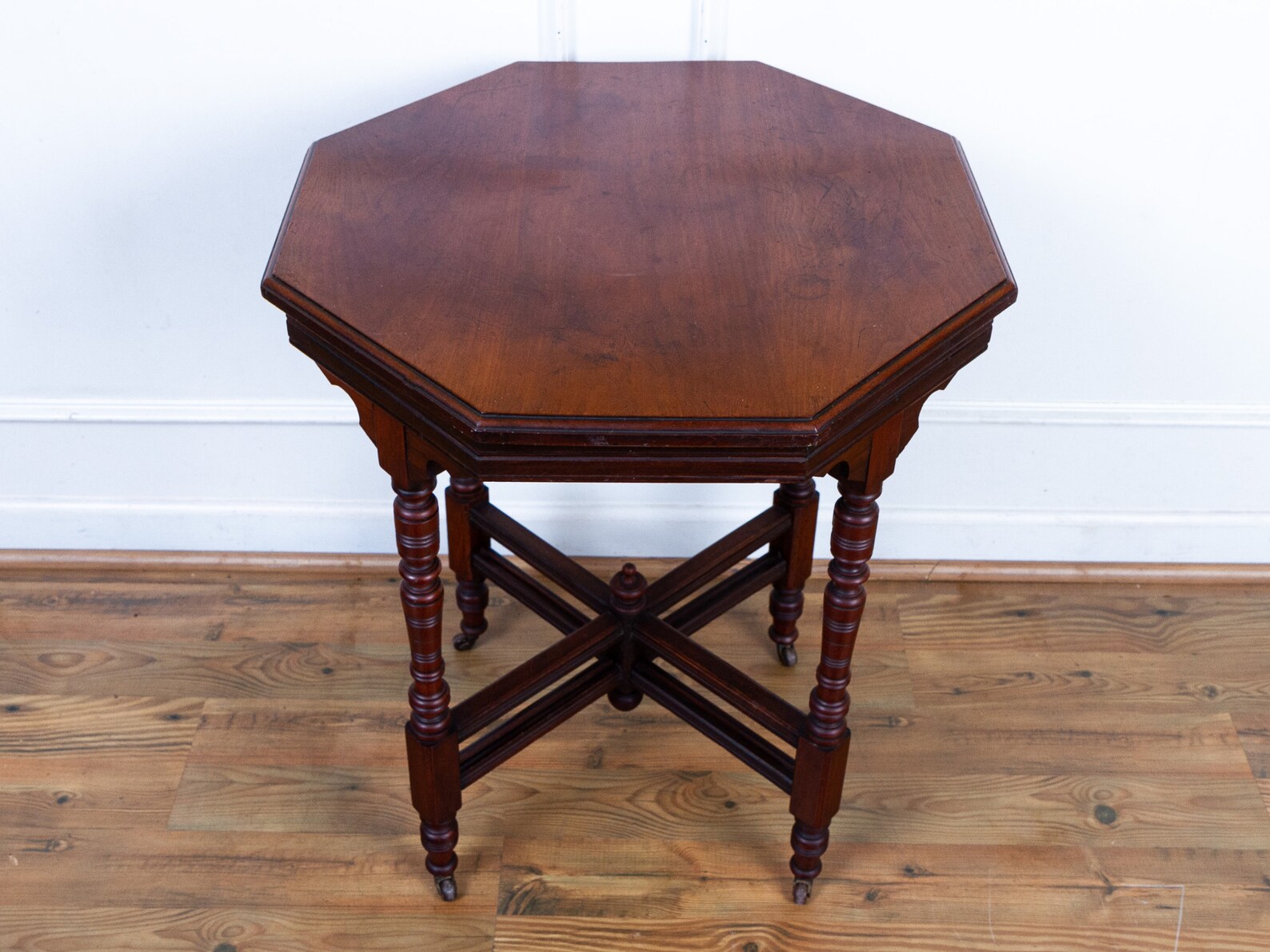 Antique English Mahogany Octagonal Side Table - Etsy