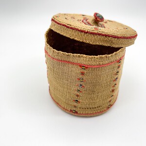 Rare Aleut Finely Woven Grass Small Lidded Basket, Aleutian Islands ...