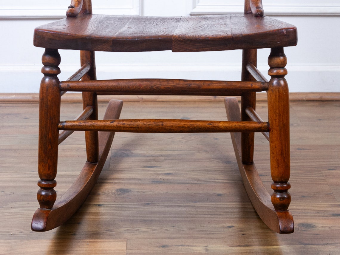 Antique Tiger Oak Wood Rocking Chair American C.1900. - Etsy