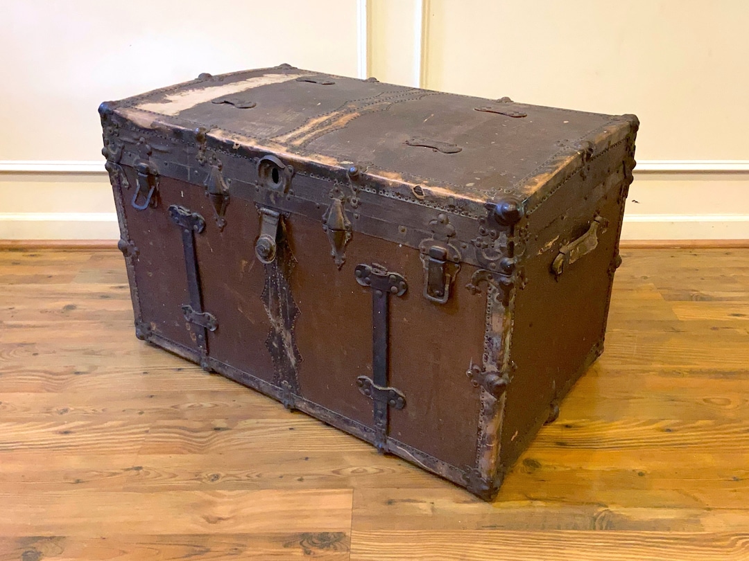 Antique Ornate Large Travel Trunk, Steamer Trunk, Late 19th Century. - Etsy