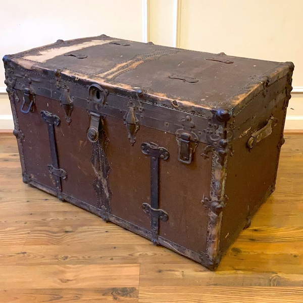 Antique Steamer Trunk - Etsy