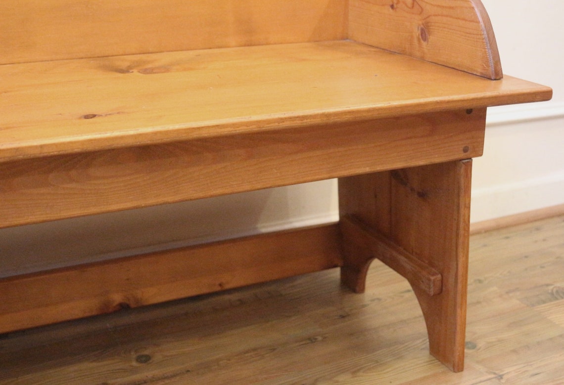 Vintage Rustic Wooden Pine Bench With Hand Painted Ivy. | Etsy