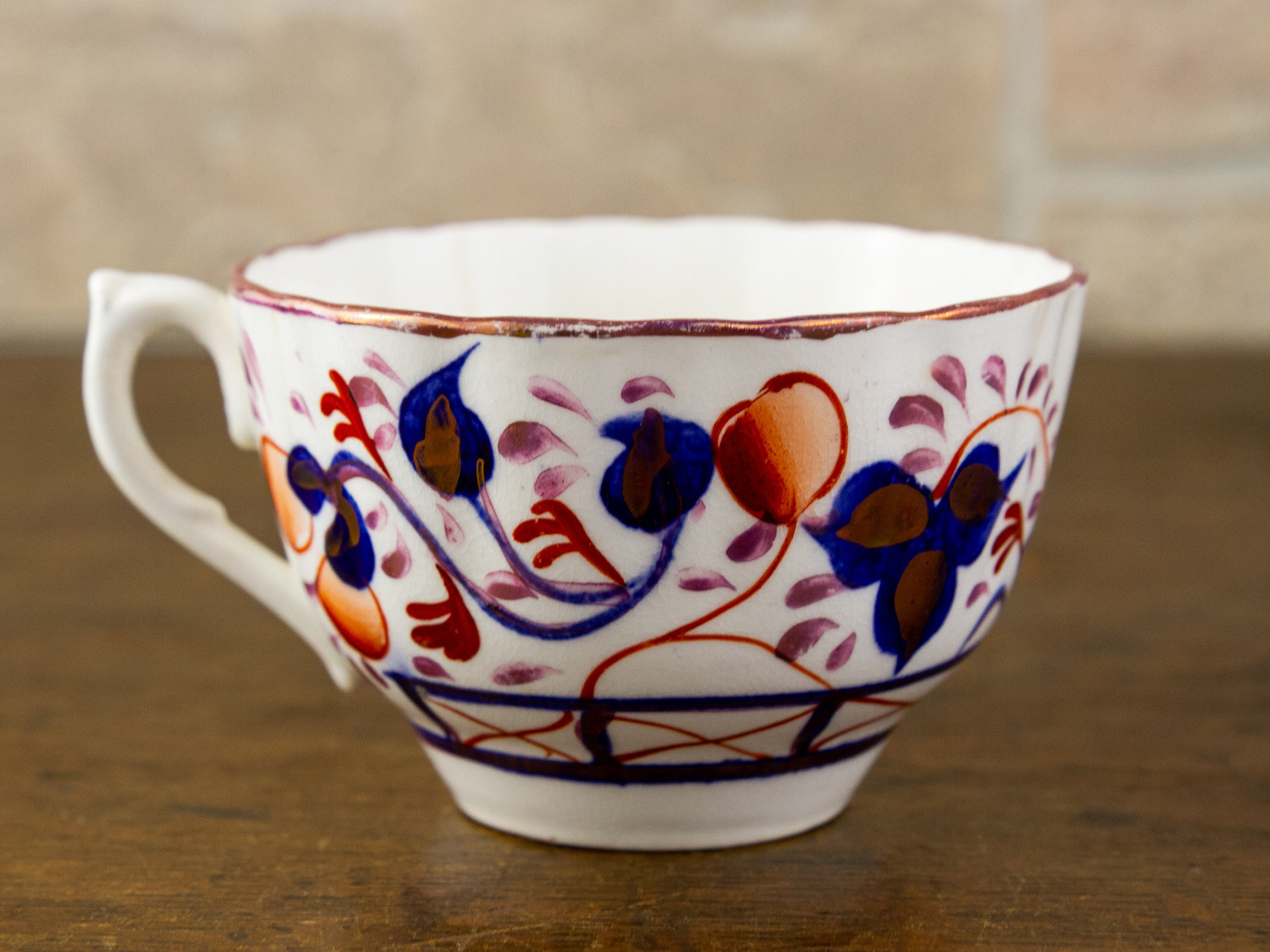 Antique Gaudy Welsh Tea Cup, Saucer & Side Plate Trio 19th C. British ...