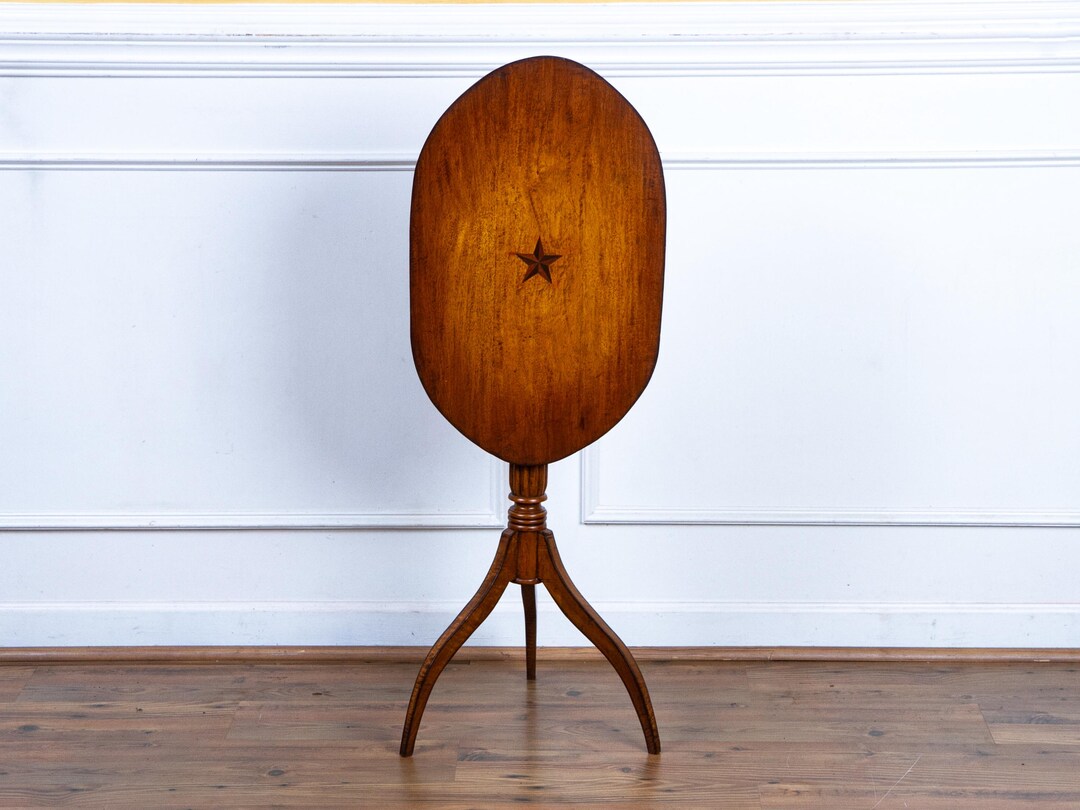 Antique American Federal Style Tilt Top Mahogany Table With Star Inlay ...