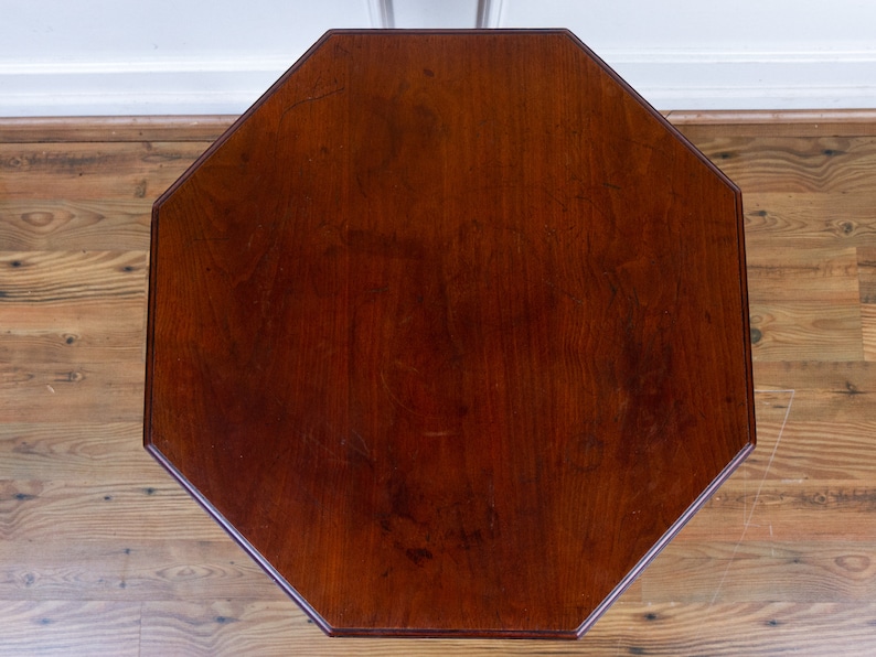 Antique English Mahogany Octagonal Side Table - Etsy