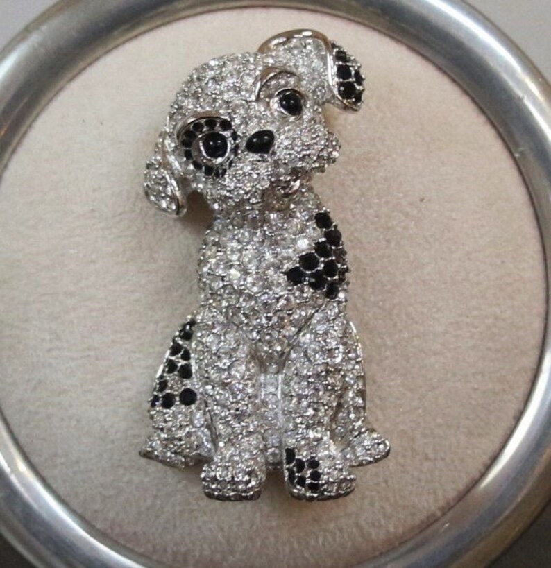 Vintage Swarovski Brooch Pin Crystal Dalmatian Puppy Dog. | Etsy