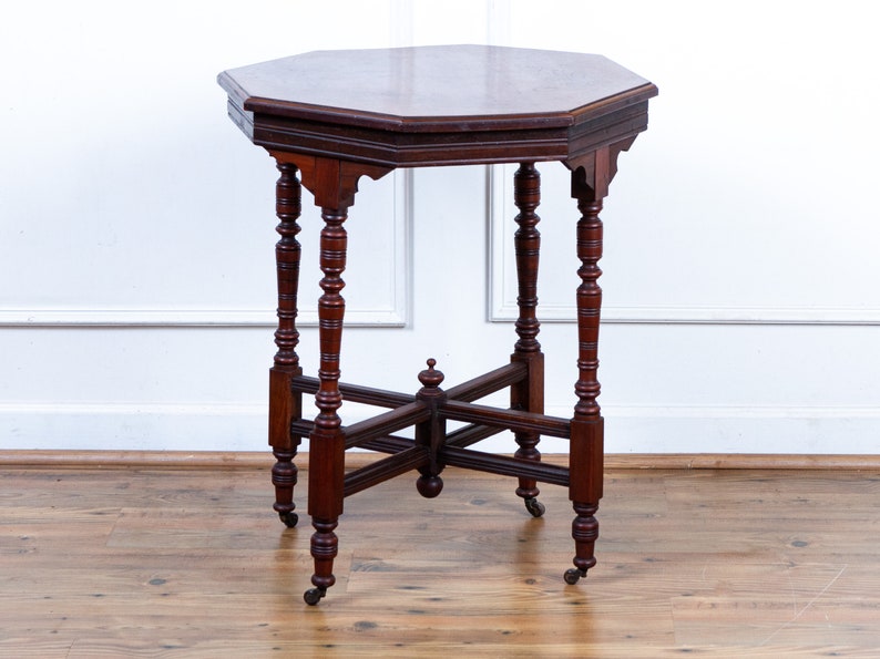 Antique English Mahogany Octagonal Side Table - Etsy