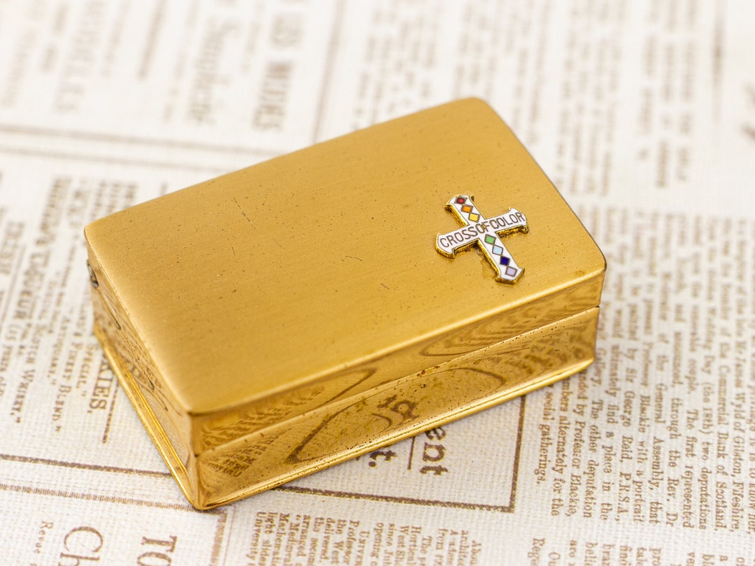 Rare Vintage Girl's Masonic "cross of Color" Miniature Brass Powder ...