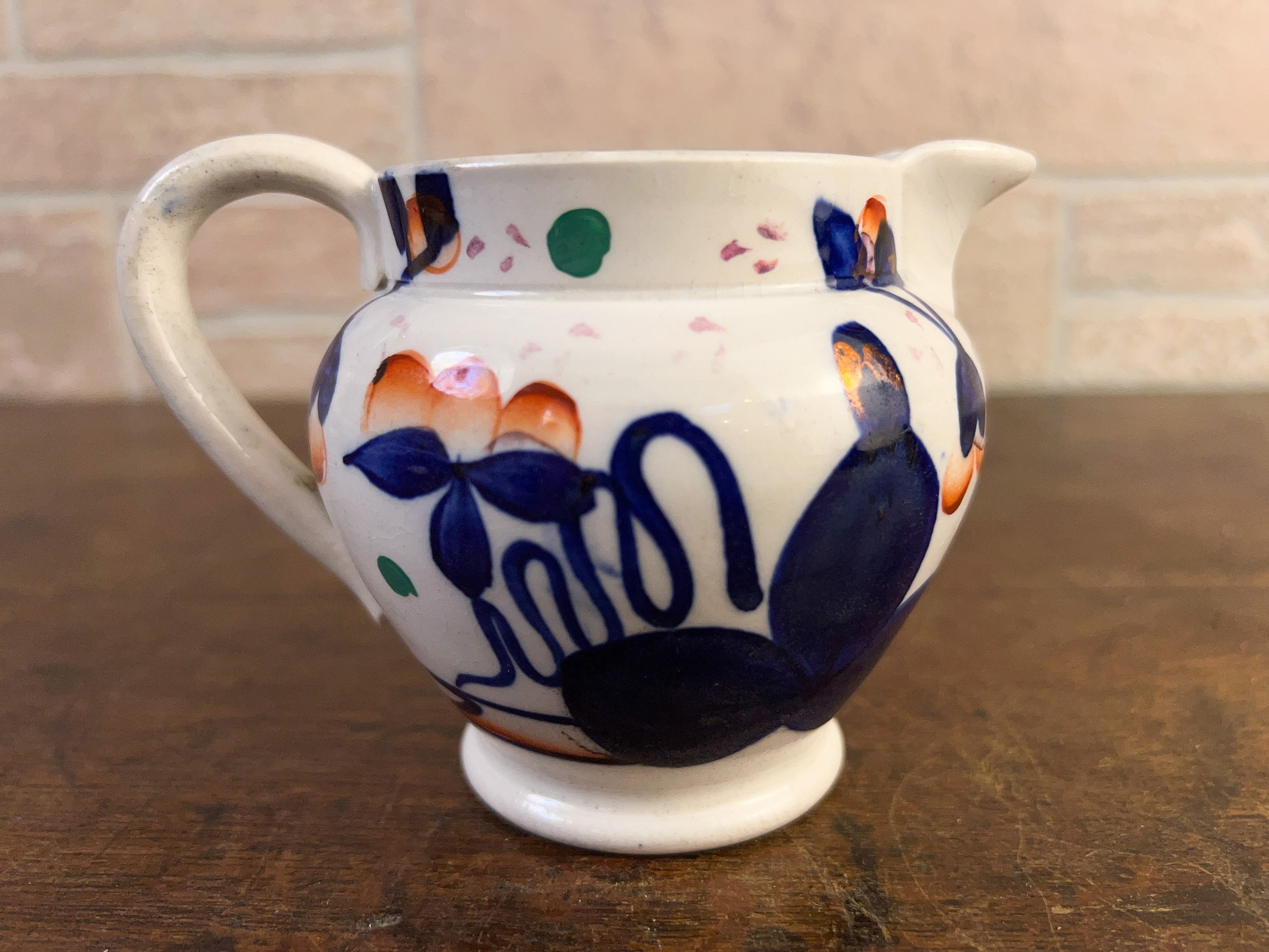 Antique Gaudy Welsh Pottery Jug, Hand Painted Oyster Pattern, 19th ...