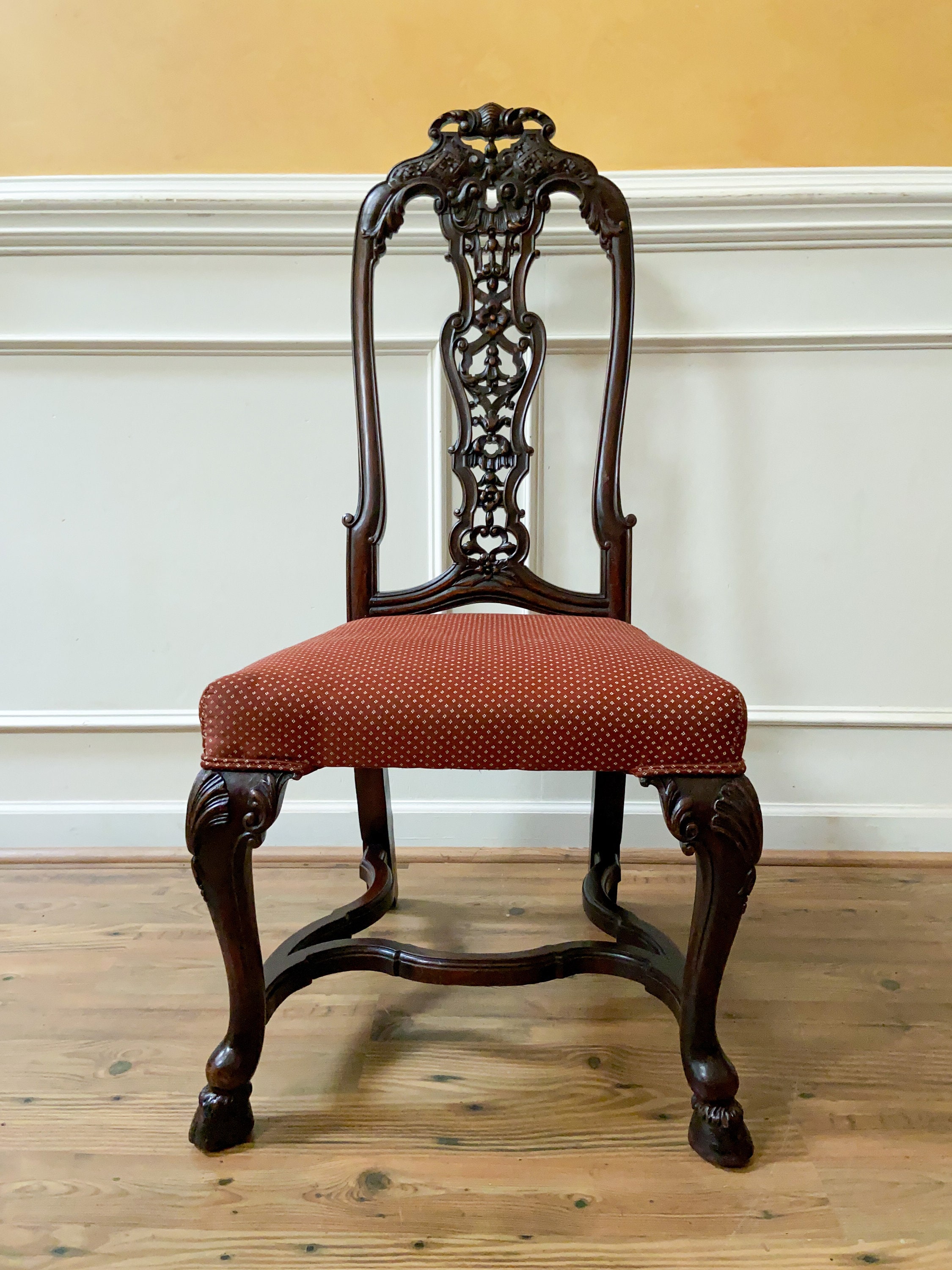 Antique Heavily Carved Hoof Foot Side Chair - Etsy