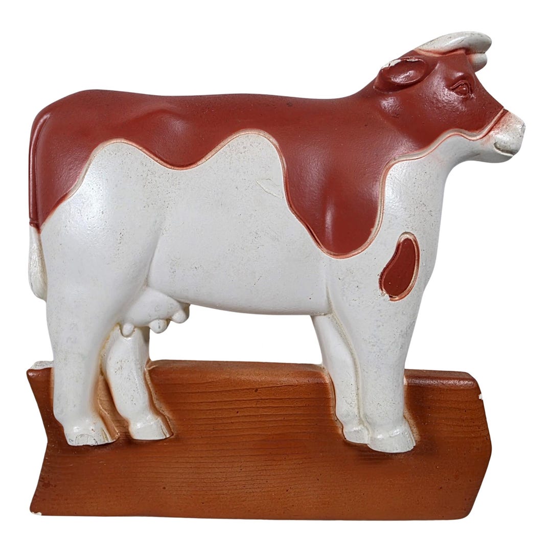 Vintage Miller Studio Cow Chalkware Wall Plaque 1988 Farmhouse Kitchen ...