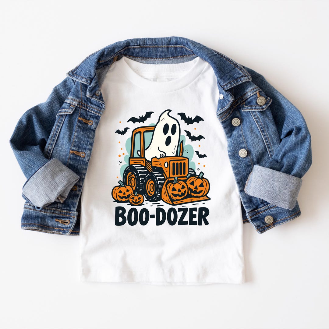 Boo-dozer Toddler Graphic Shirt, Funny Halloween Construction Shirt ...