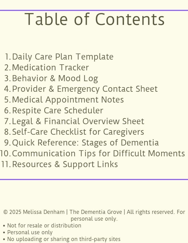 Dementia Caregiver Companion Toolkit *download & Print* - Etsy
