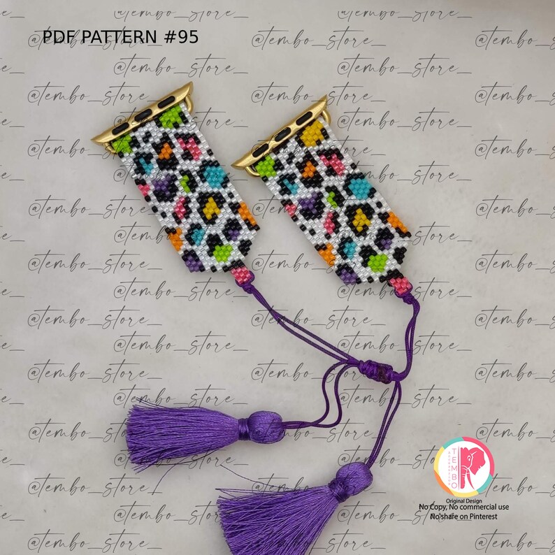 PDF PATTERN Apple Watch Band Miyuki Color Leopard, Smart Watch Band ...