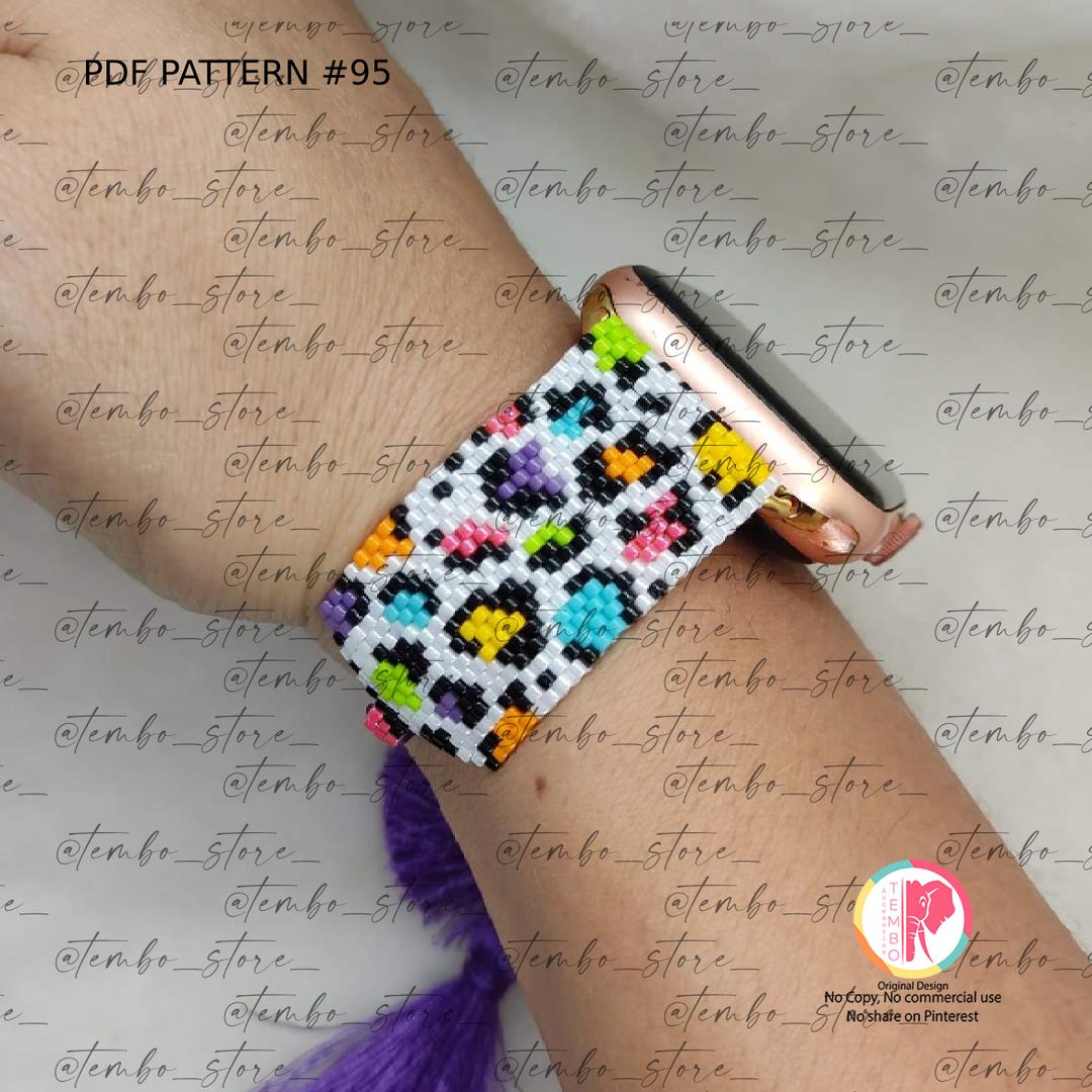PDF PATTERN Apple Watch Band Miyuki Color Leopard, Smart Watch Band ...