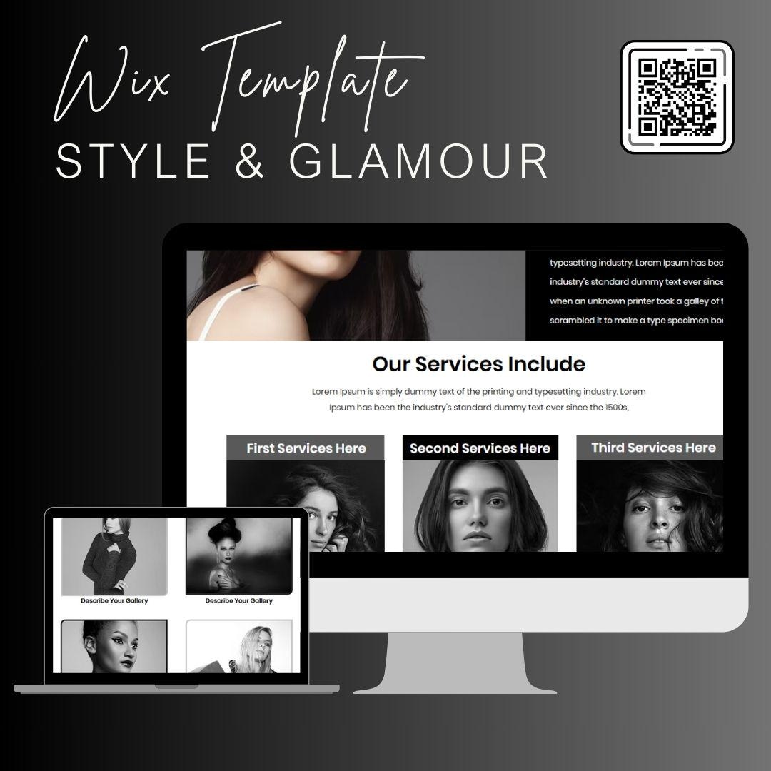 Luxury Wix Template for Models | Dark Glamour | Black & White Stylish ...