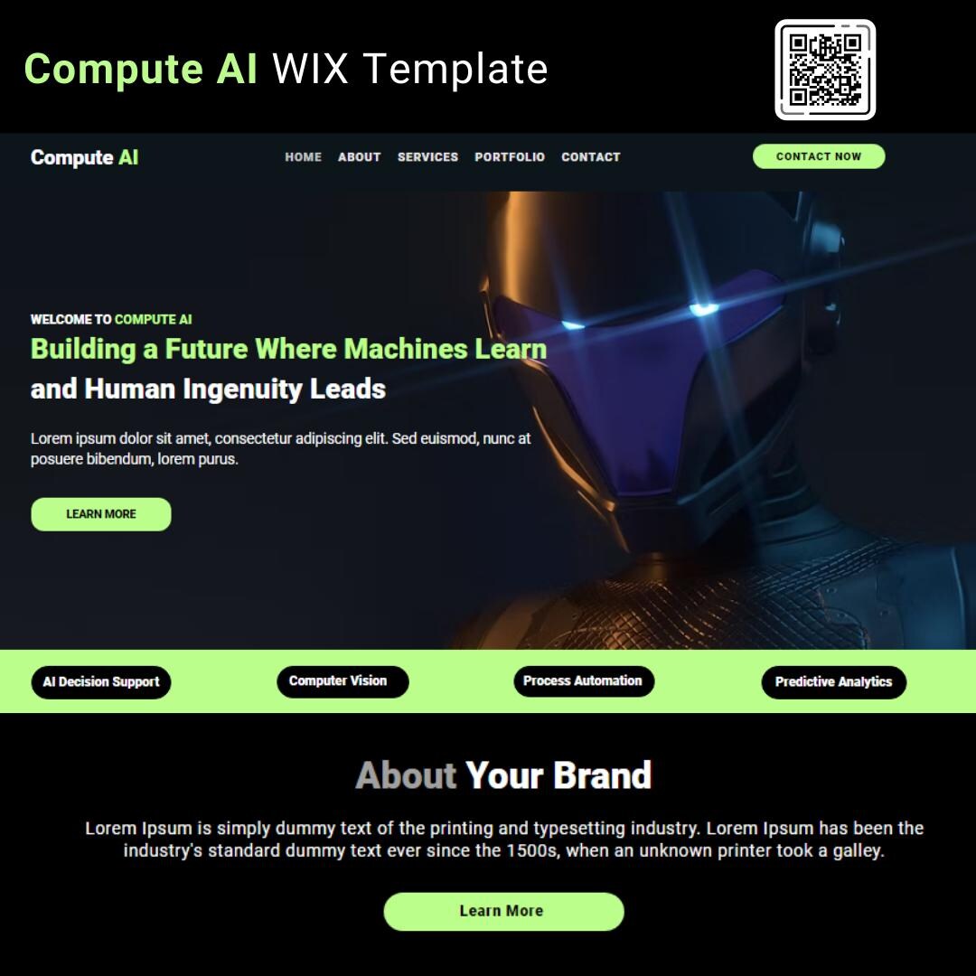Modern AI & Tech Wix Website Template - Sleek Design for Startups, Saas ...