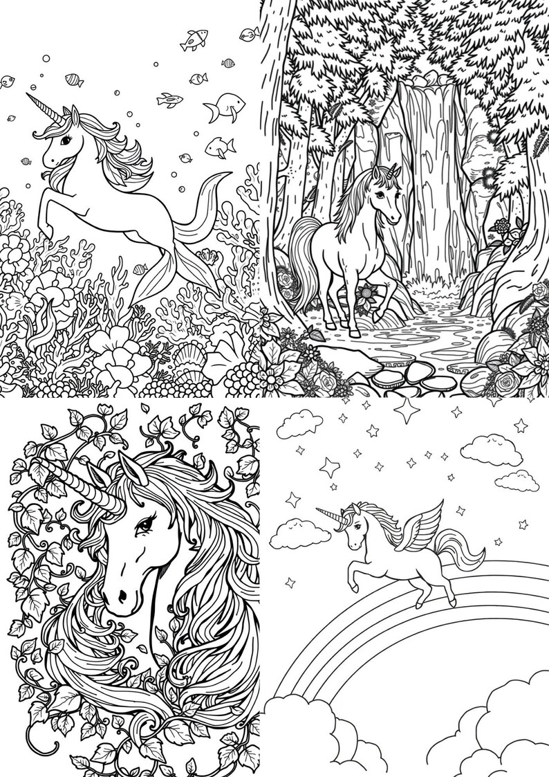 Magical Unicorn Colouring Adventure: Over 25 Unique Digital Images for ...