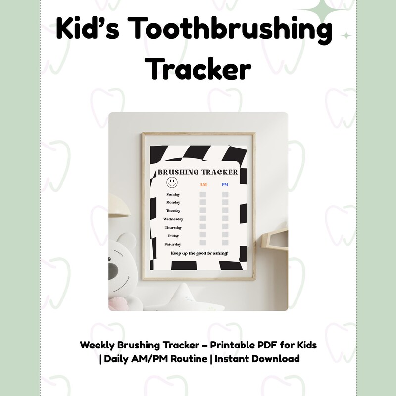 Tooth Brushing Chart - Etsy