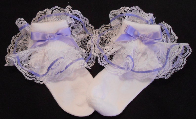 Lacy Socks With Wide Lace and Ribbon Detail | Etsy