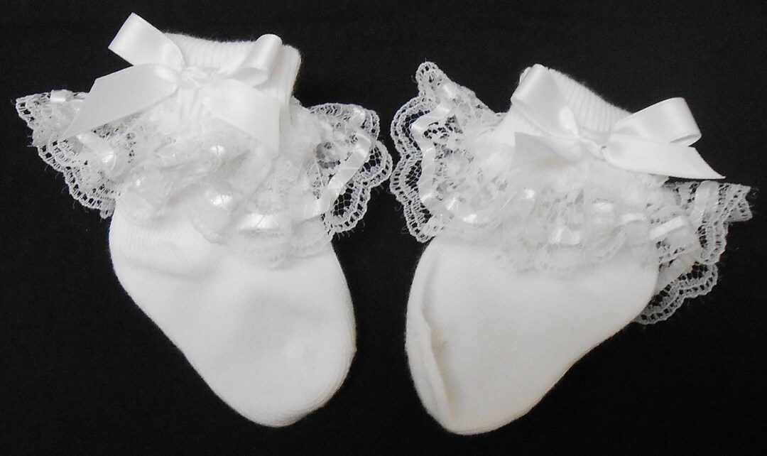 Lacy Socks With Ribbon Detail - Etsy