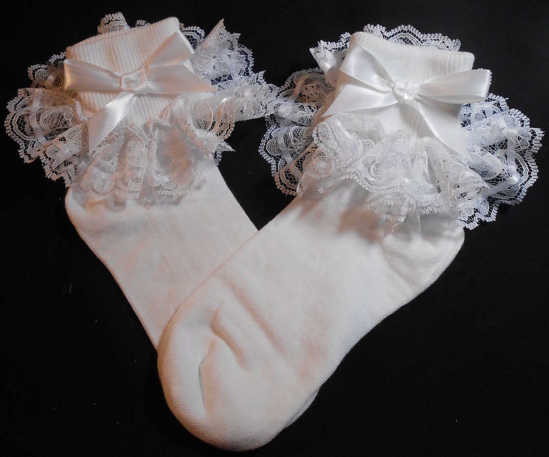 Lacy Socks With Wide Lace / Wide Ribbon - Etsy
