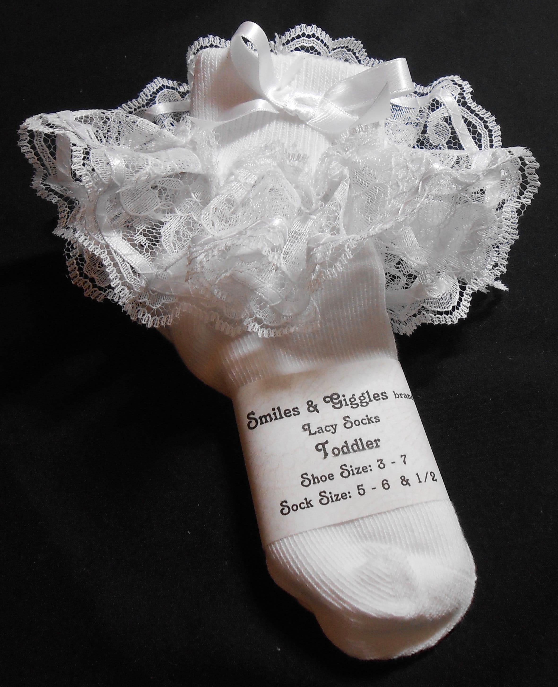 Lacy Socks With Wide Lace and Ribbon Detail | Etsy