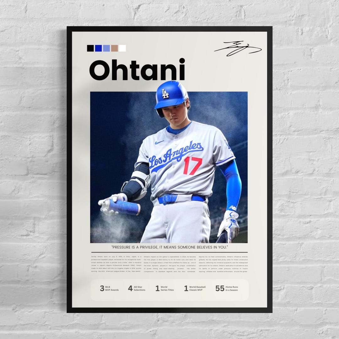 Ohtani Wall Art - Ohtani Poster - MBL Legend Print - Baseball Player ...