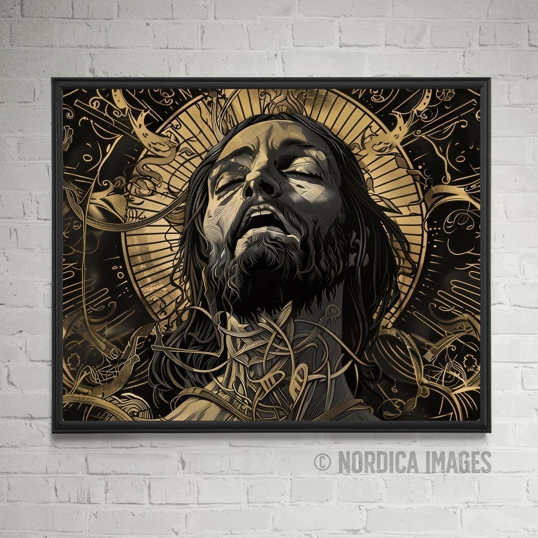 Dramatic Face of Jesus Christ, Modern Religious Drawing, Sacred ...