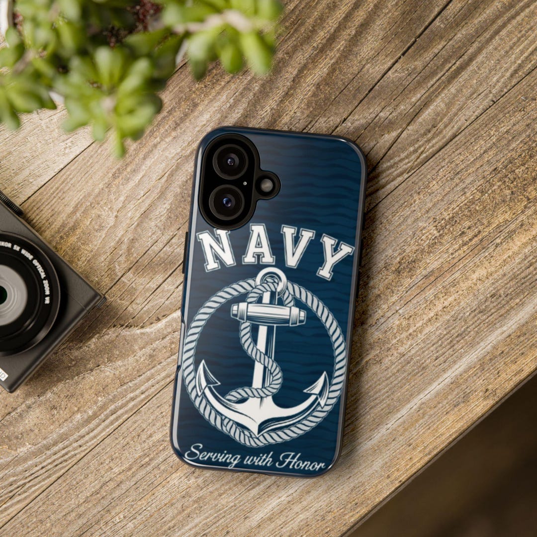 Navy Anchor Phone Case Serving With Honor Military Gift Patriotic US ...
