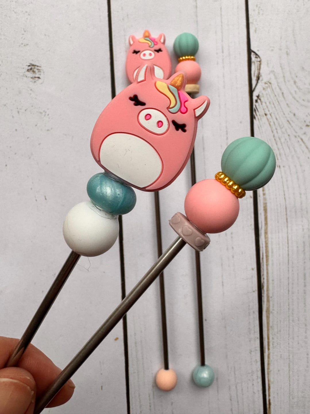 READY TO SHIP Pink Squishy Cute Unicorn Amigurumi Sewing Sticks for ...