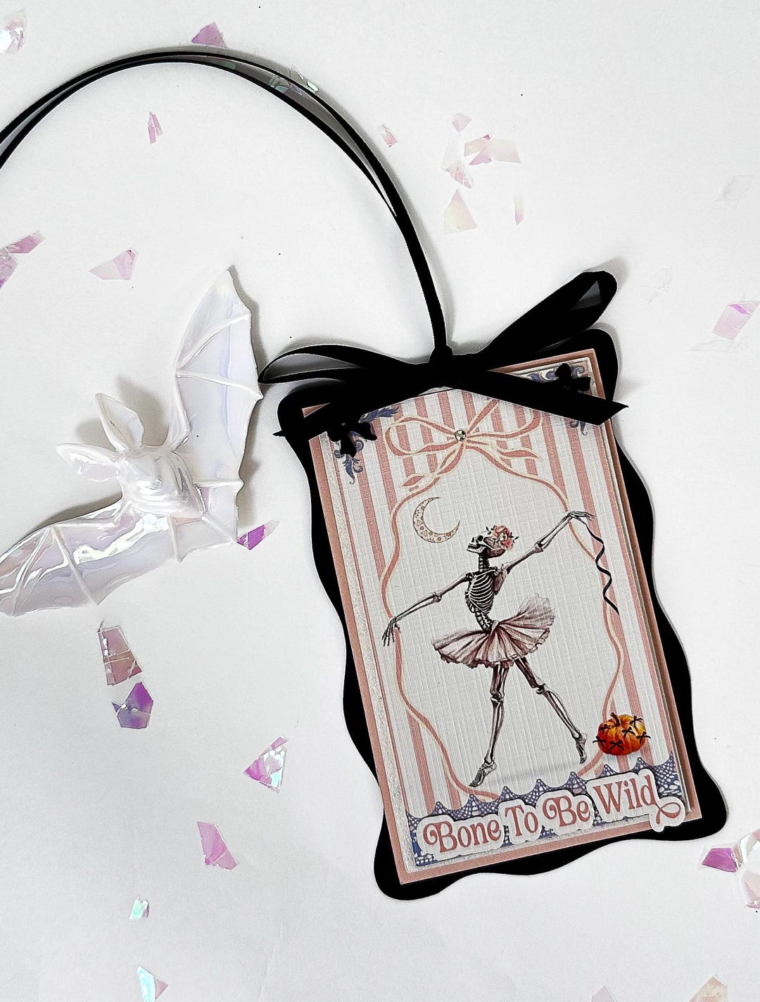 Skull Gift Tag: Pastel Bow, Keepsake Boo Basket Tag - Etsy
