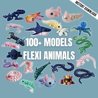 100+ Articulated Flexi Mini Animals, Flexi 3D Print Models, 3D Print ...