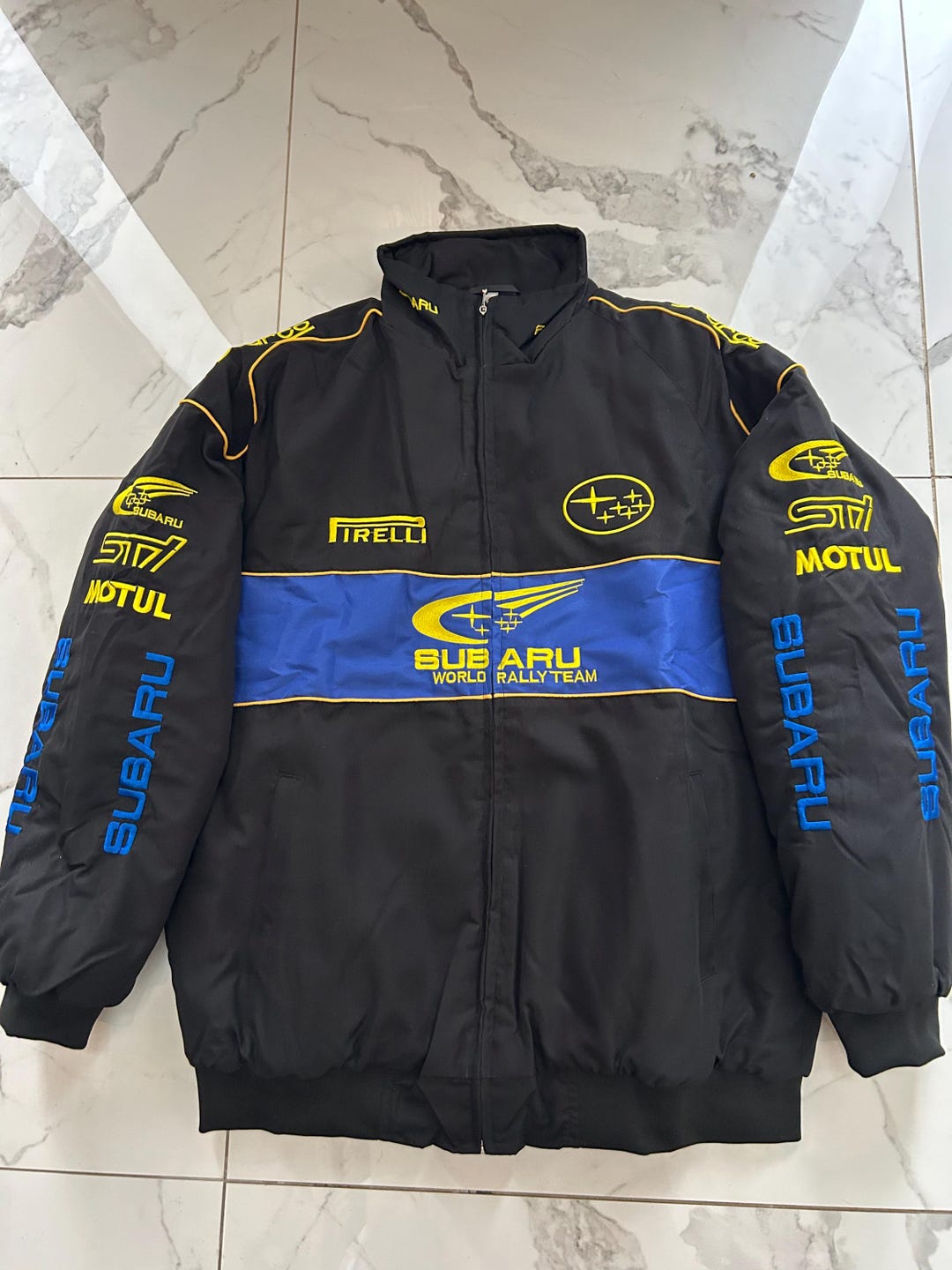 Subaru Rally Racing Jacket Black Blue – Vintage Embroidered Bomber - Etsy