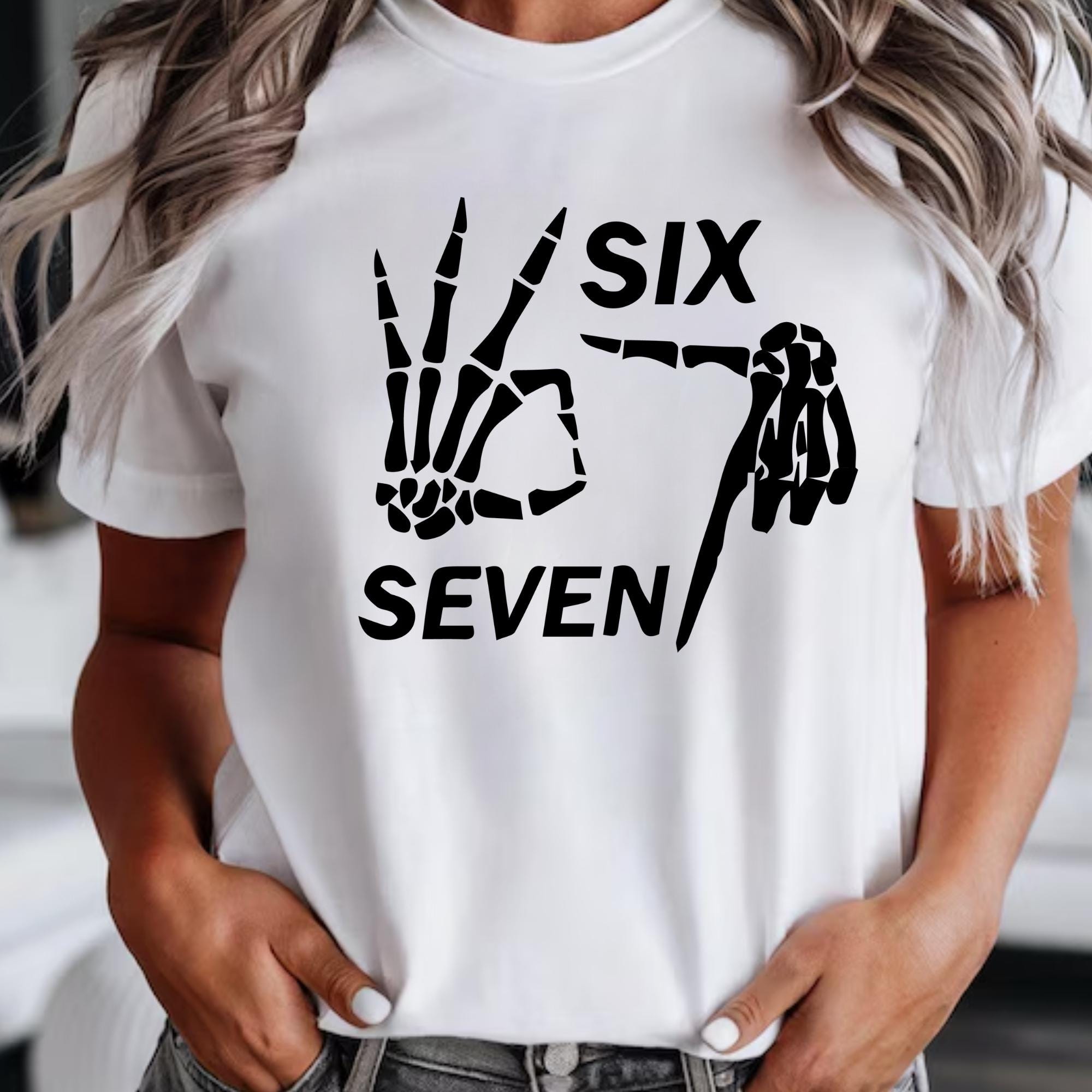 6 7 SVG PNG Bundle- Trendy 67 Skeleton Meme 2025- Funny Hands SVG ...