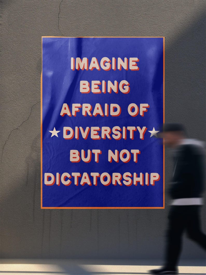 Protest Sign USA - Imagine Being Afraid of Diversity but Not ...