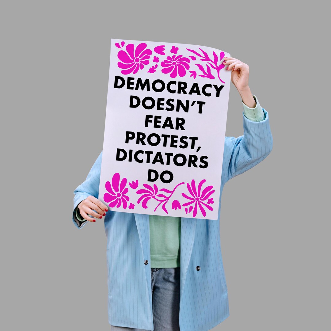 Protest Poster, Democracy Liberty Resistance Protest Sign PRINTABLE ...