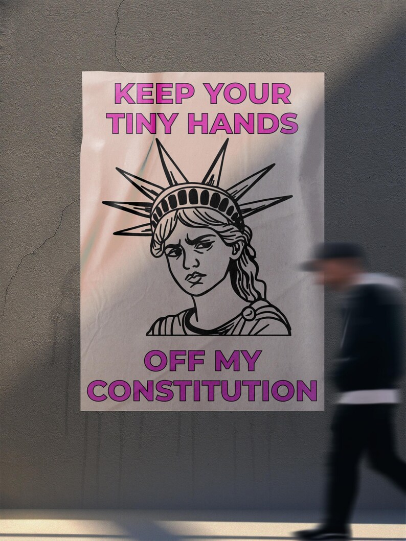 No Kings Liberty Resistance Protest Sign Printable, Angry Lady Liberty ...